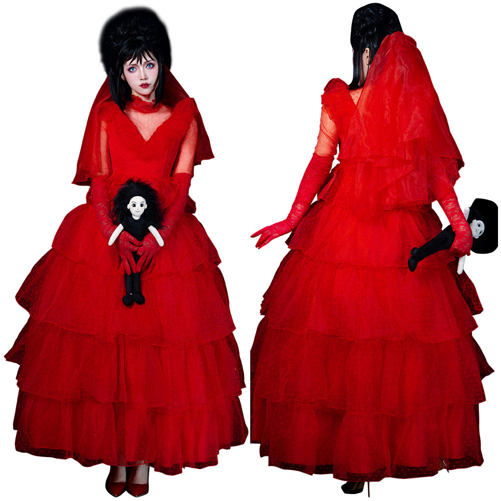 Movie Beetlejuice Lydia Deetz / Beetlejuice Cosplay Costume Red Weddin
