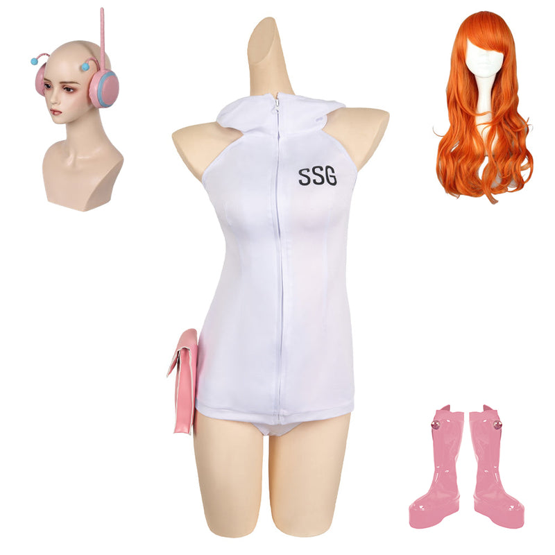 One Piece Egghead Arc Nami White Suit Party Carnival Halloween Cosplay