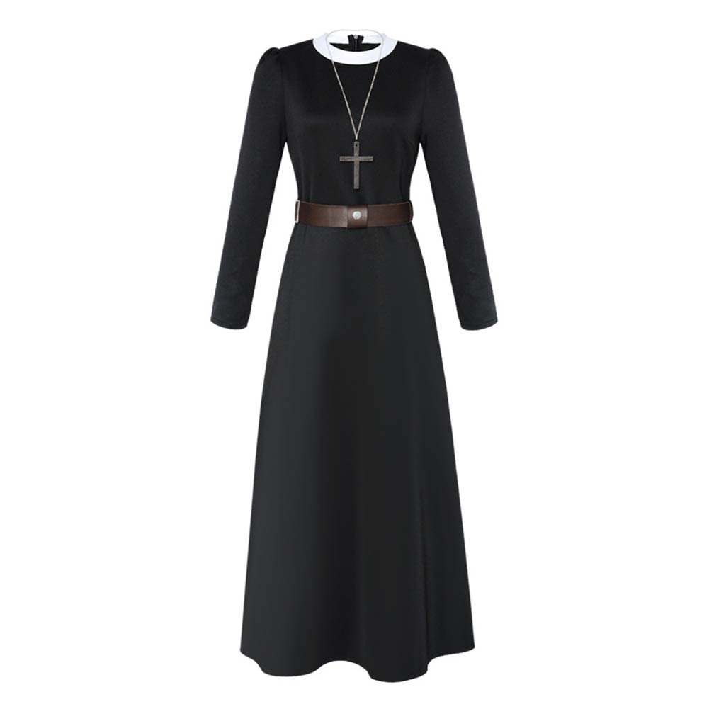 The Conjuring 2 The Nun Women Black Dress Carnival Halloween Cosplay C