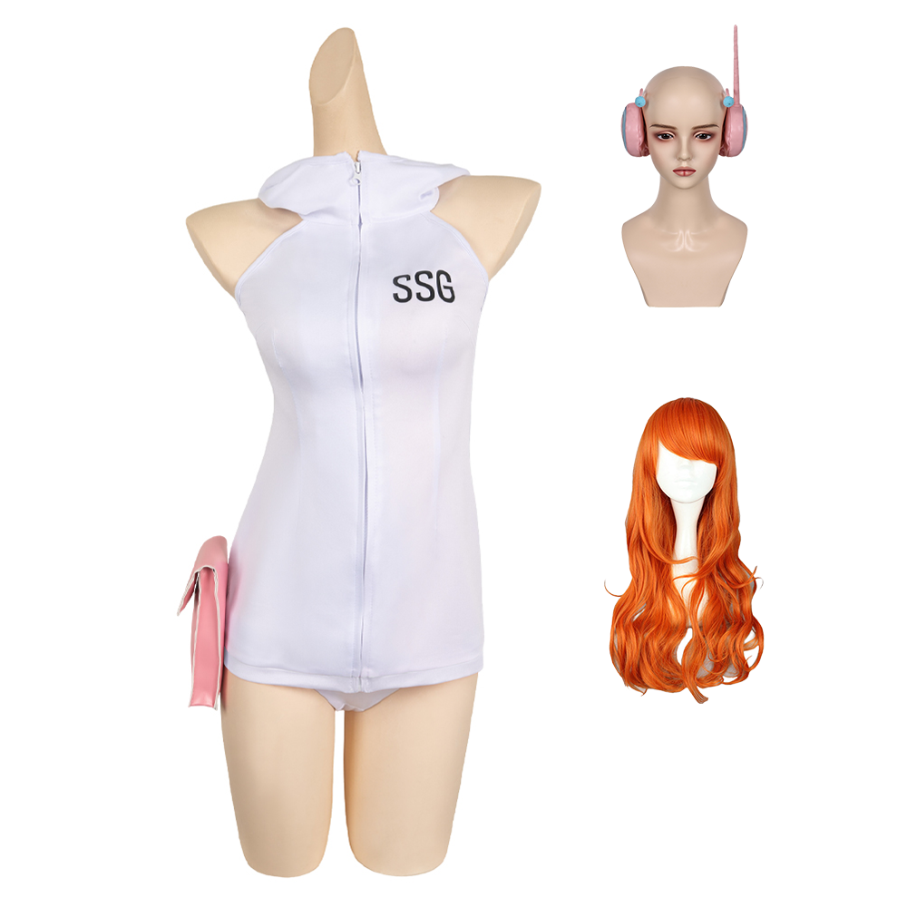 One Piece Egghead Arc Nami White Suit Party Carnival Halloween Cosplay