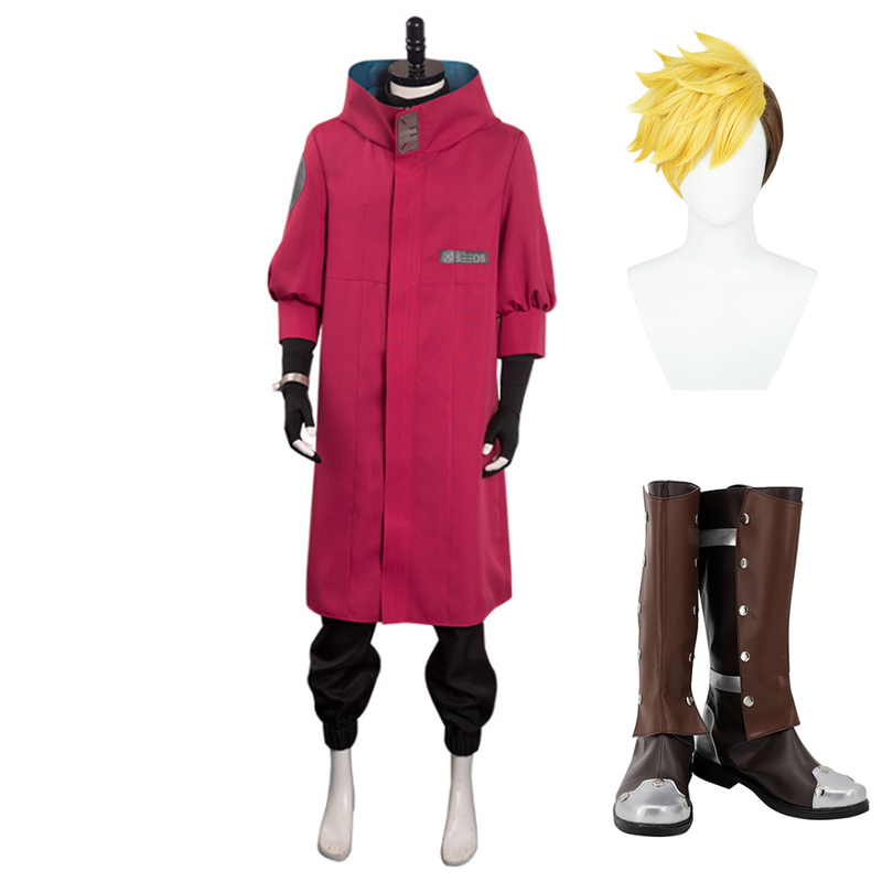 TS Vash Men Wig Shoes Full Set Cosplay Costume Outfits Halloween Carni