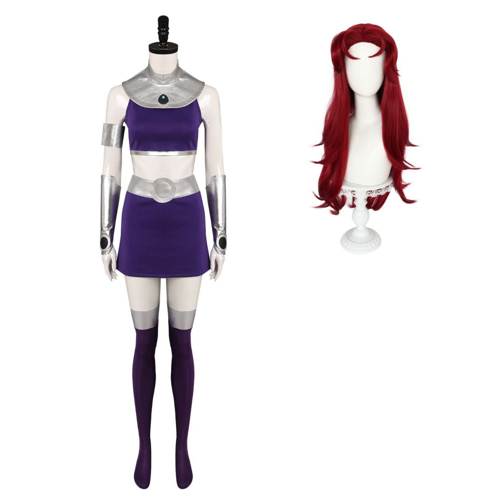 Teen Titans Starfire Koriand'r Cosplay Costume Dress Outfits Halloween