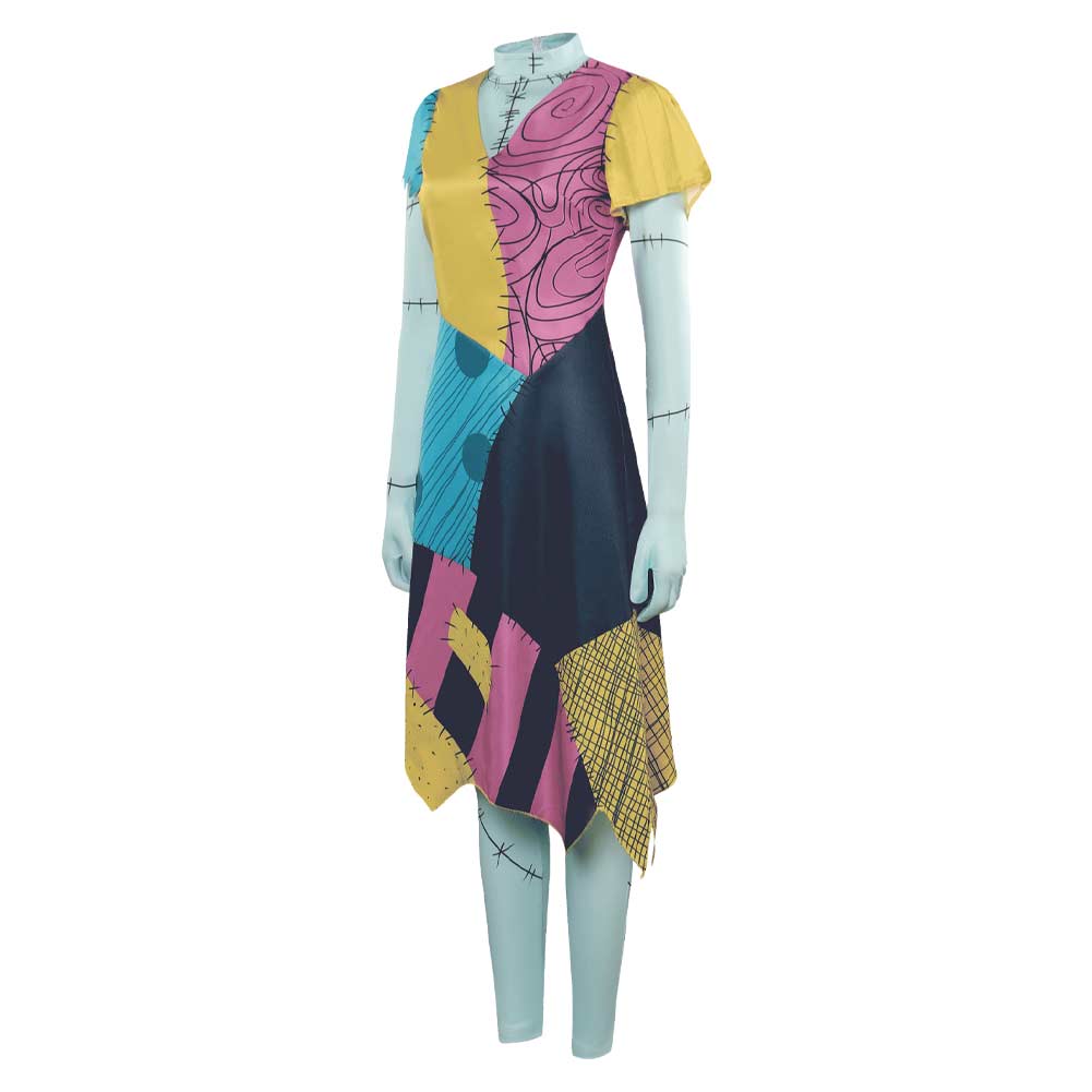 The Nightmare Before Christmas Sally Dress Outfits Party Carnival Hall