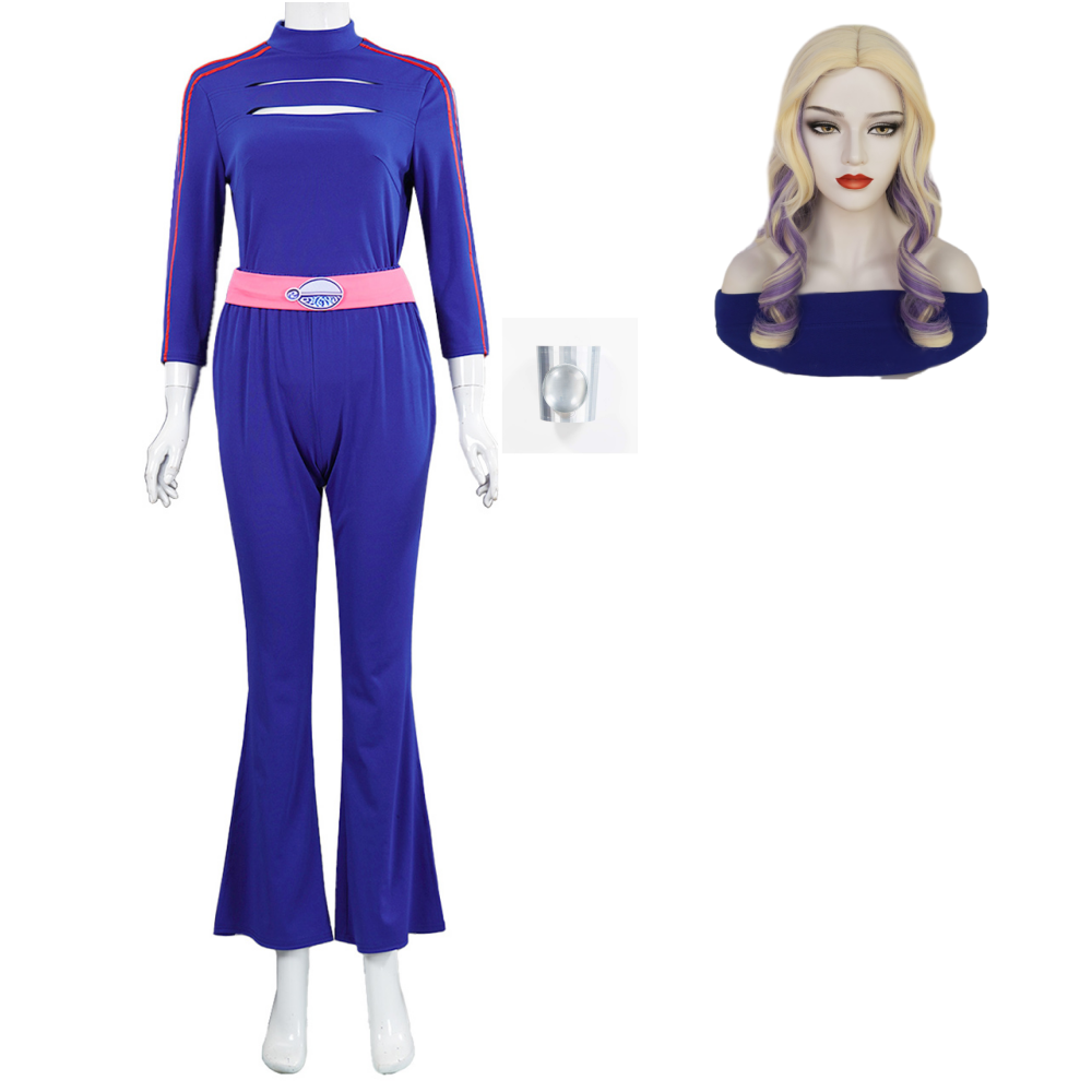 Zombies 4: Dawn of the Vampires Addison Wells Women Blue Top Pants Set