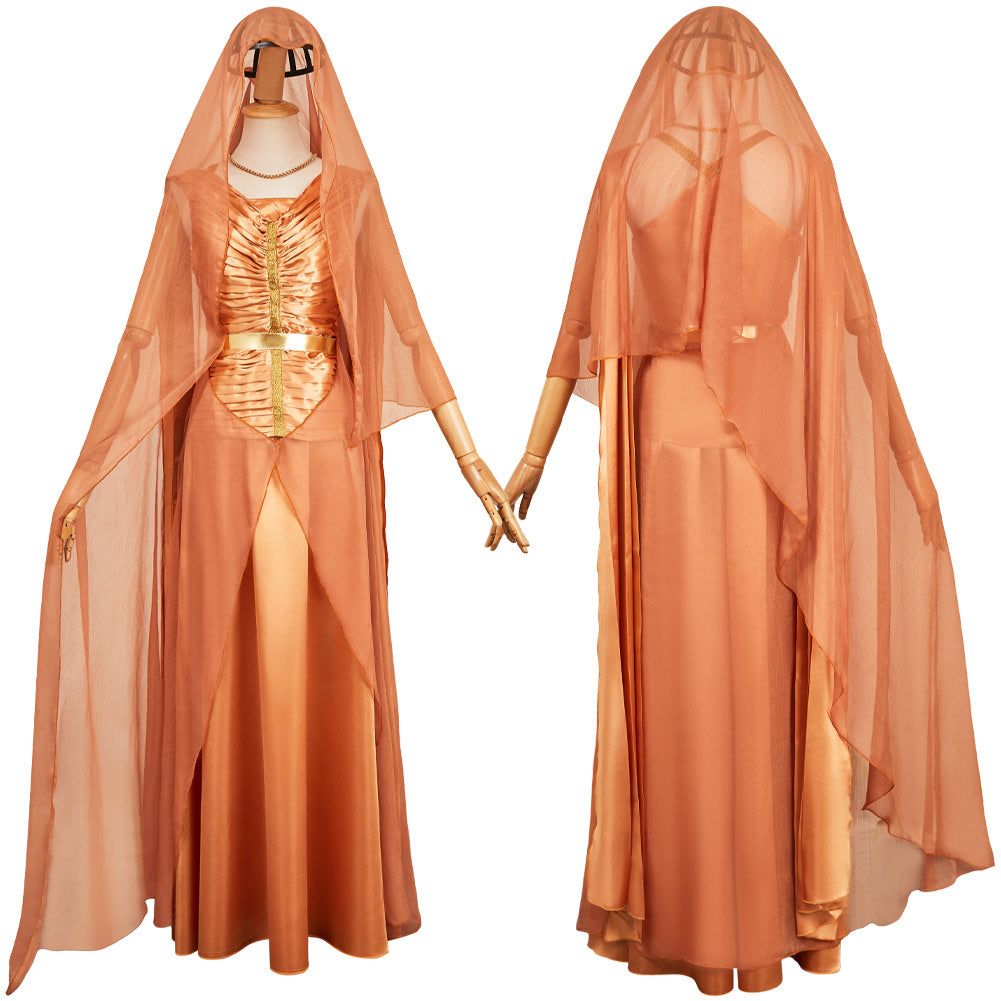 Andor Season 2 Mon Mothma Women Golden Outfit Carnival Halloween Cospl