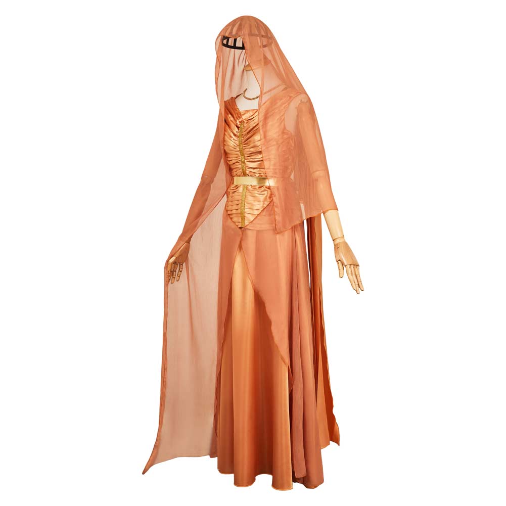 Andor Season 2 Mon Mothma Women Golden Outfit Carnival Halloween Cospl