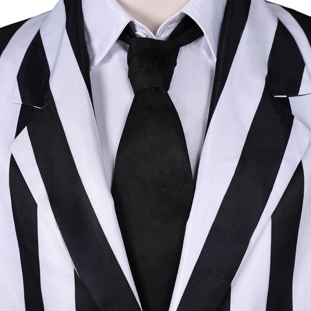 Beetlejuice 2024 Beetlejuice Black and White Striped Suit Party Carniv