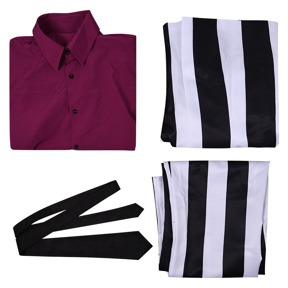 Beetlejuice 2024 Beetlejuice Red Striped Suit Party Carnival Halloween