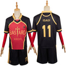 Blue Lock Isagi Yoichi Black Red Team Uniform Party Carnival Halloween