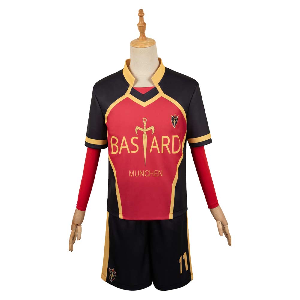 Blue Lock Isagi Yoichi Black Red Team Uniform Party Carnival Halloween