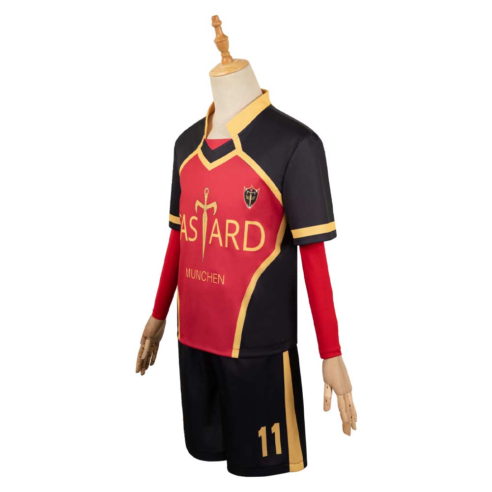Blue Lock Isagi Yoichi Black Red Team Uniform Party Carnival Halloween
