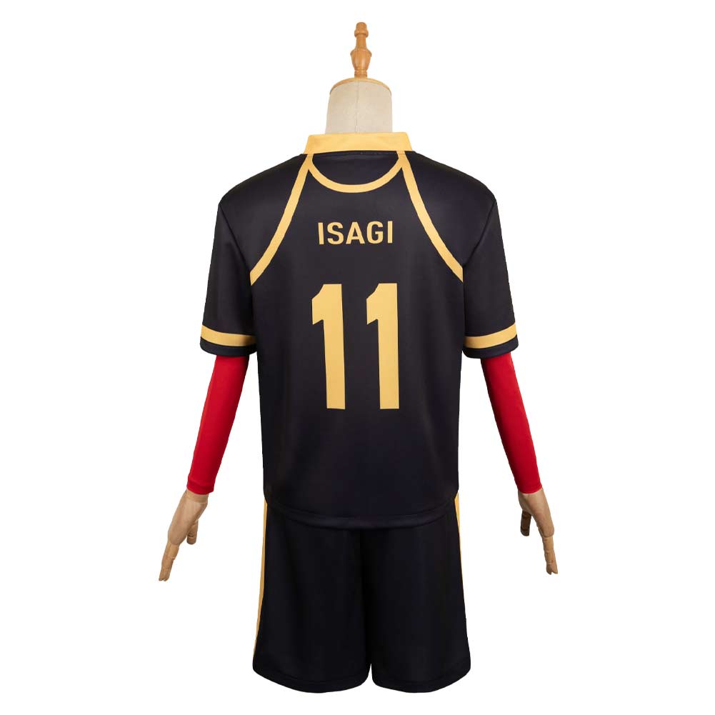 Blue Lock Isagi Yoichi Black Red Team Uniform Party Carnival Halloween