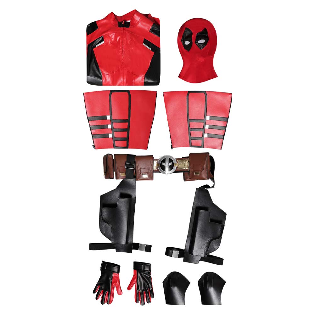 DPool 2024 Ladypool Red Jumpsuit Full Set Party Carnival Halloween Cos