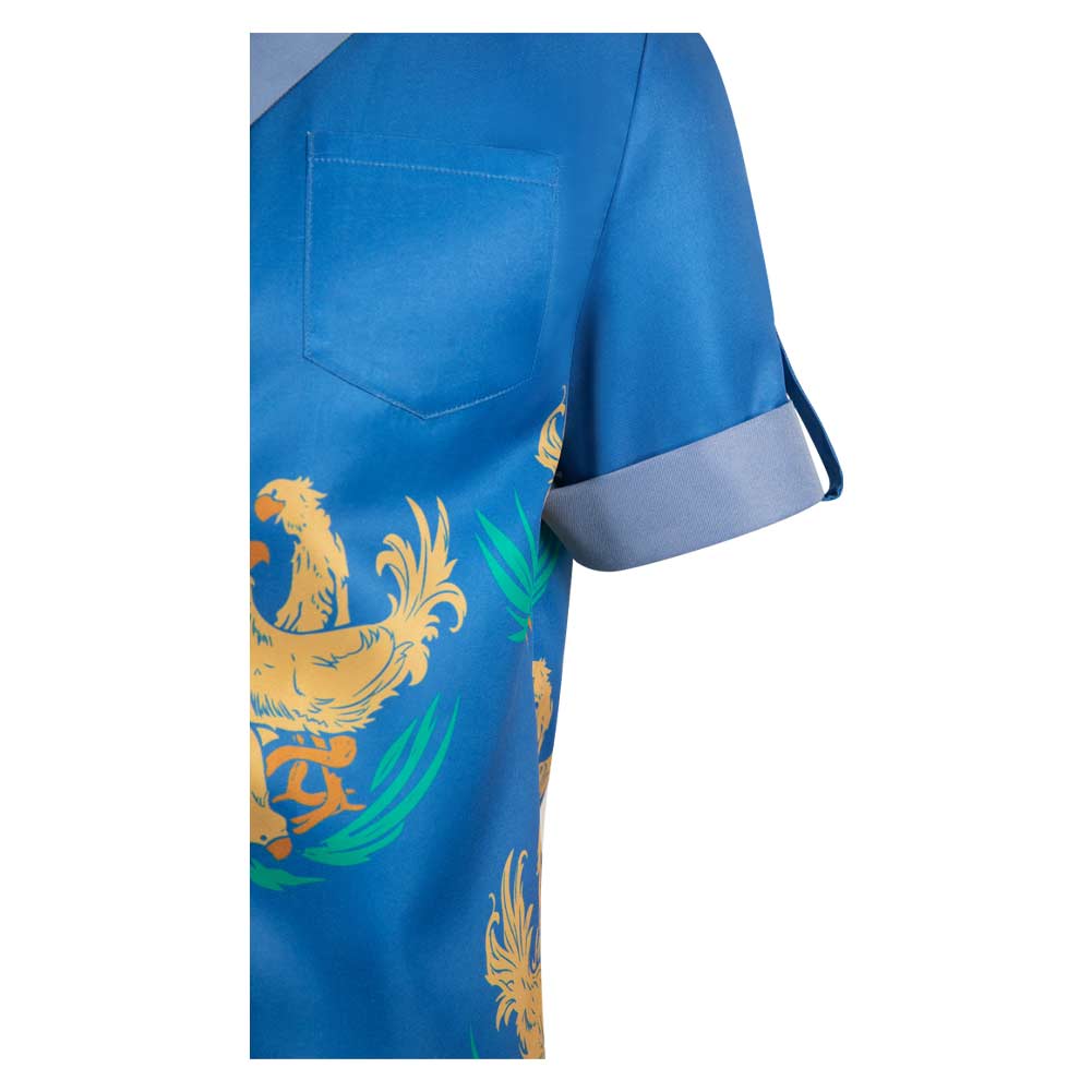 FF Cloud Chocobo Blue Shirt Party Carnival Halloween Cosplay Costume