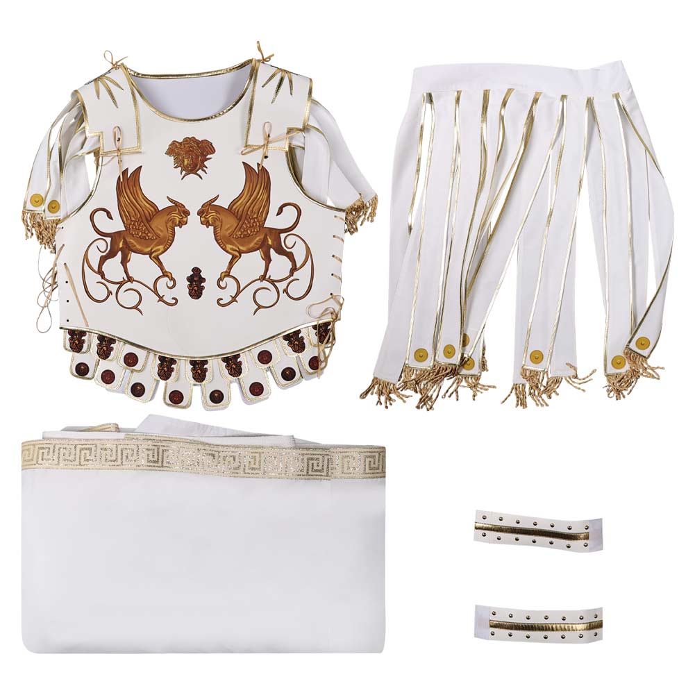 Gladiator 2024 Marcus Acacius White Outfit Carnival Halloween Cosplay