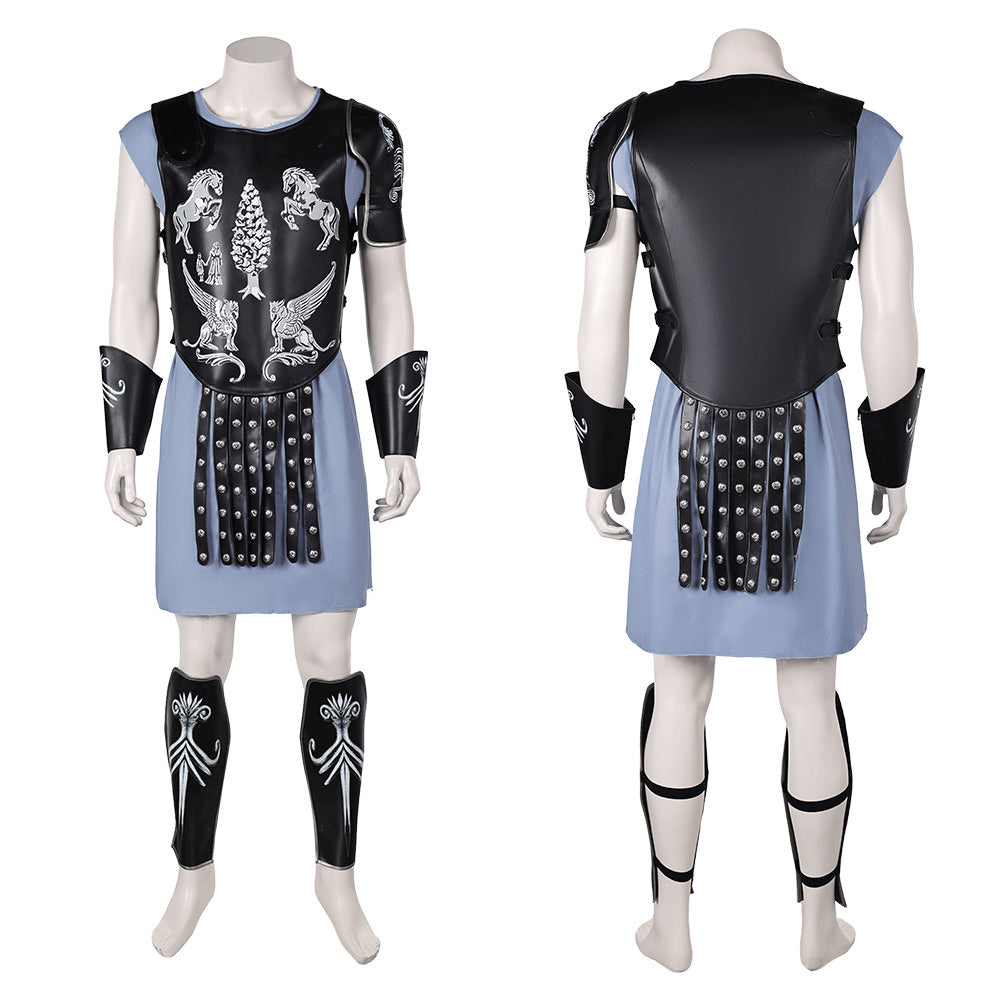 Gladiator 2024 Maximus Black Blue Battle Outfit Carnival Halloween Cos
