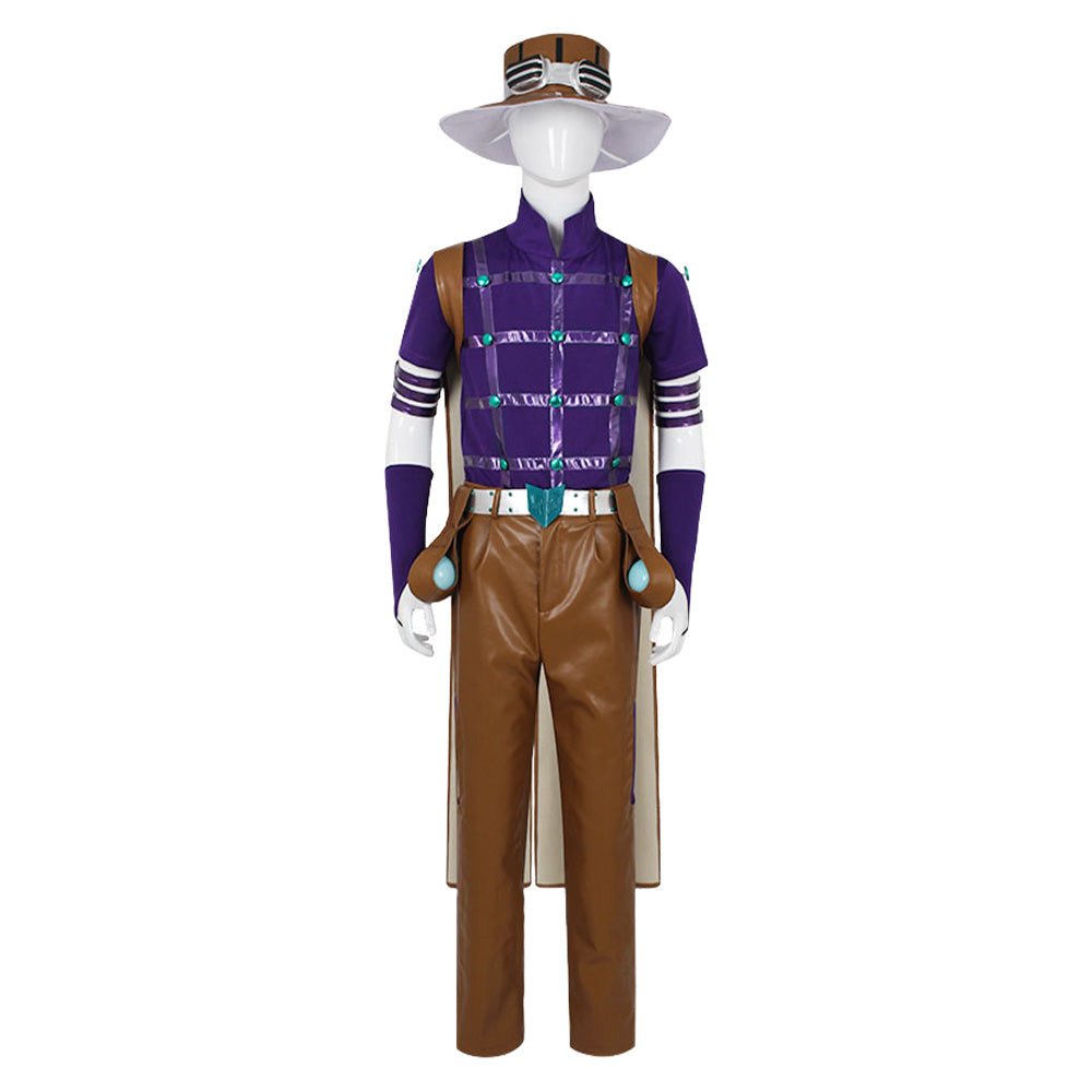 Gyro Zeppeli Purple Outfit Hat Comic Version Outfit Men Halloween ...