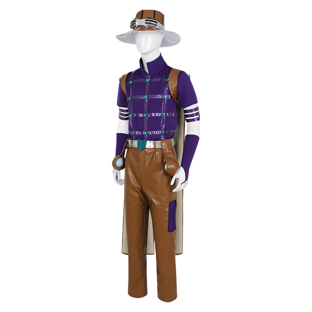 Gyro Zeppeli Purple Outfit Hat Comic Version Outfit Men Halloween ...