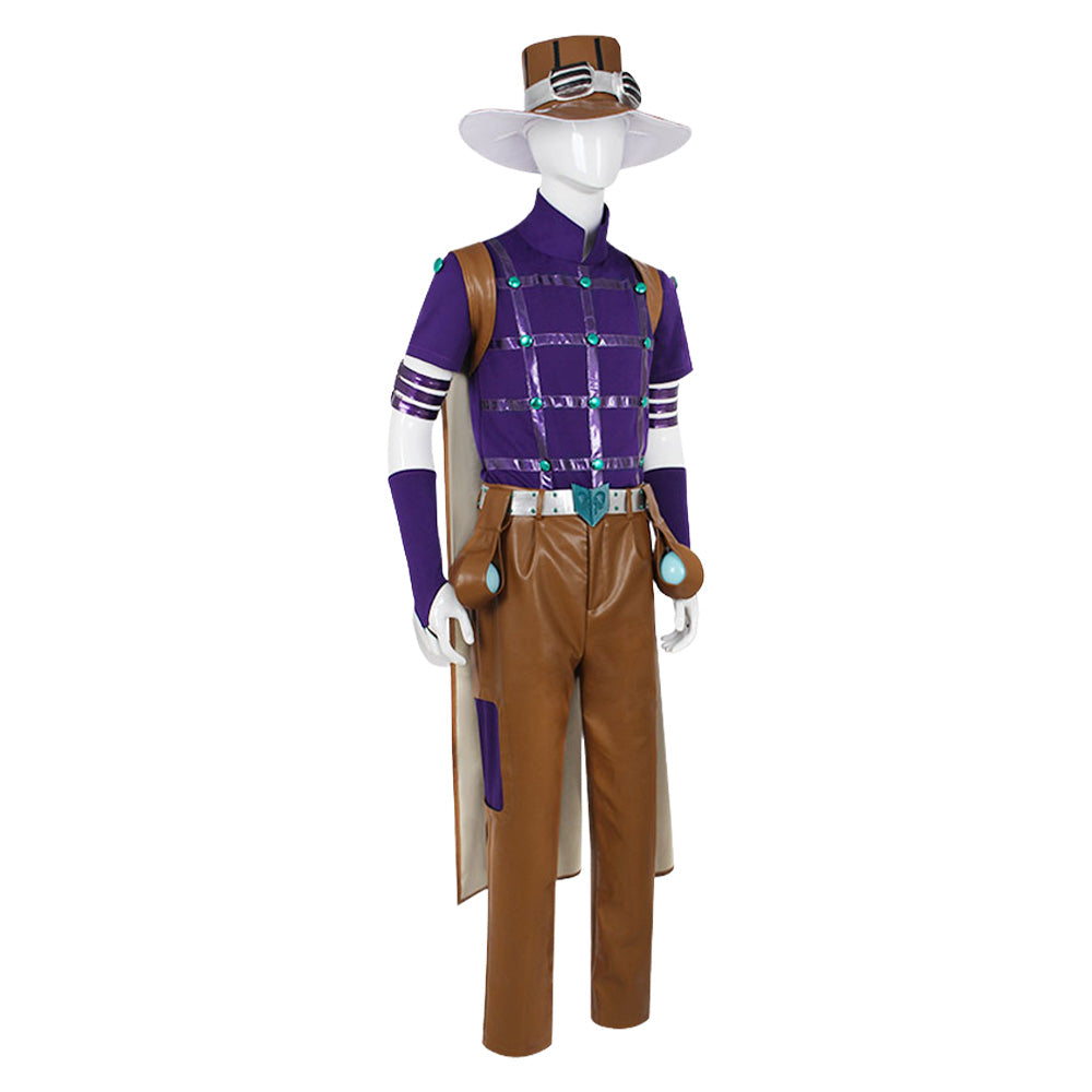 Gyro Zeppeli Purple Outfit Hat Comic Version Outfit Men Halloween ...
