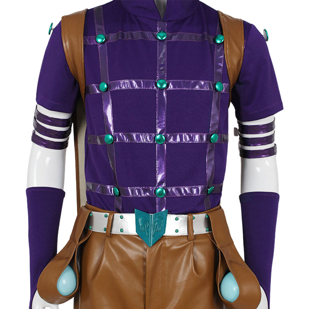 Gyro Zeppeli Purple Outfit Hat Comic Version Outfit Men Halloween ...