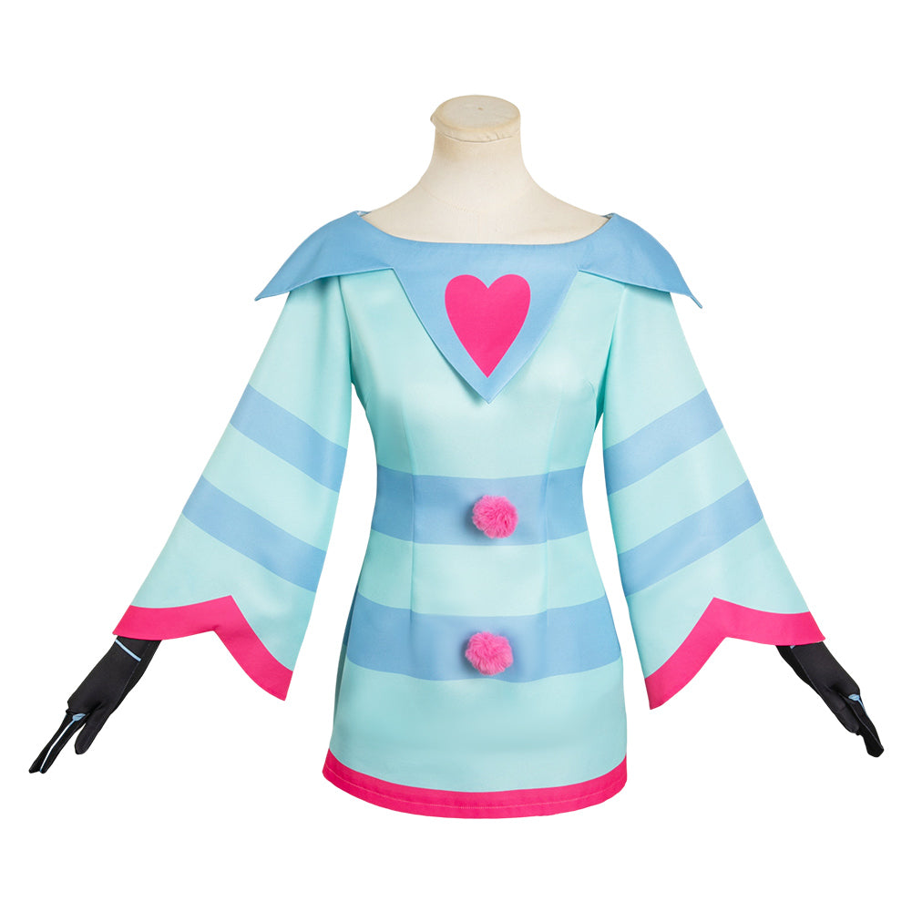 Helluva Boss Hazbin Hotel Fizzarolli Women Blue Dress Party Carnival H