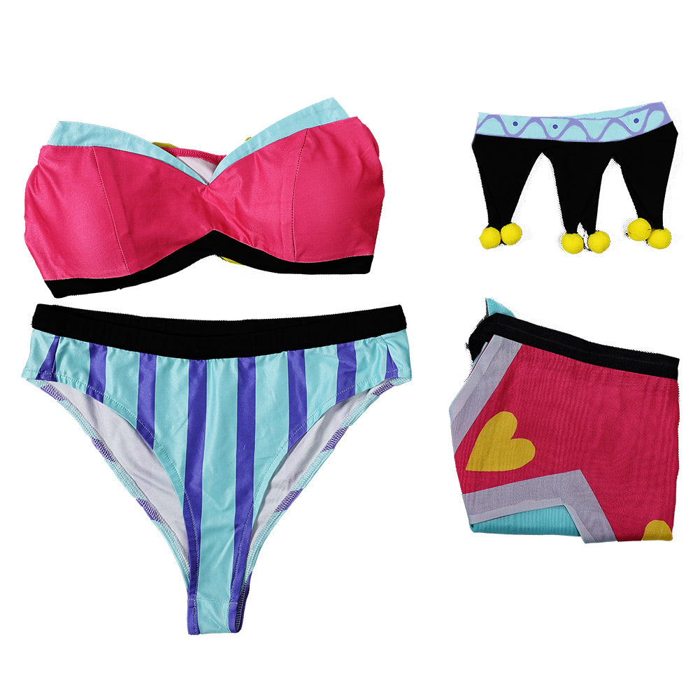 Helluva Boss Hazbin Hotel Fizzarolli Women Red Bikini Set Sexy Swimsui