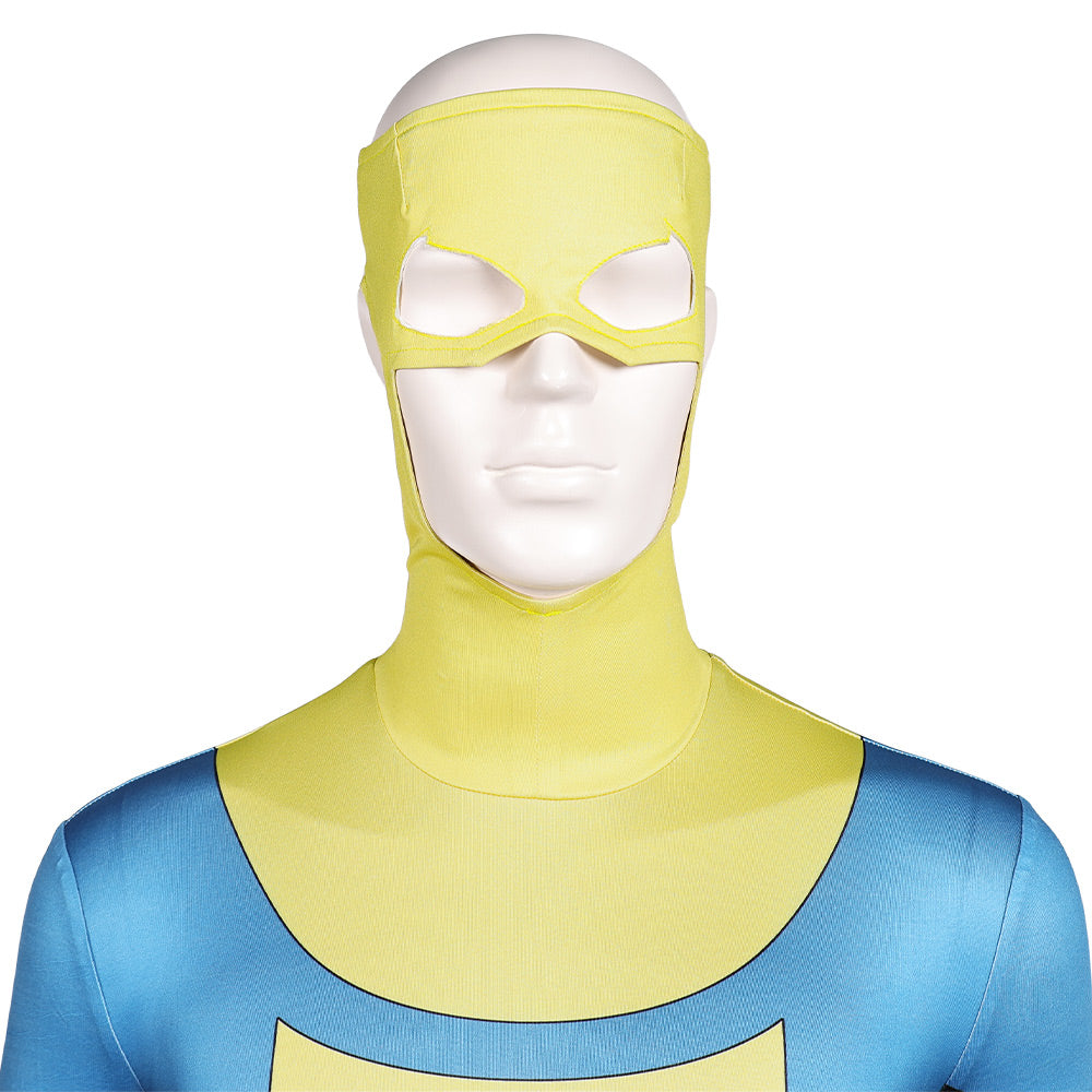 Invincible Mark Grayson Blue Yellow Jumpsuit Combat Suit Carnival Hall