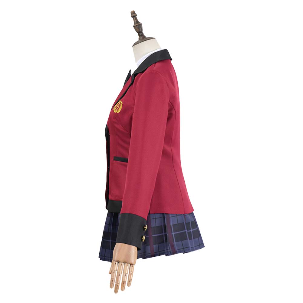 Kakegurui: Compulsive Gambler Yumeko Jabami Women Red Dress Uniform Co
