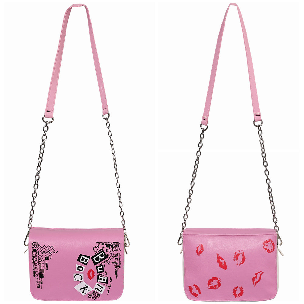 Mean Girls 2024 Burn Book Pink Cosplay Shoulder Bag Halloween Carnival