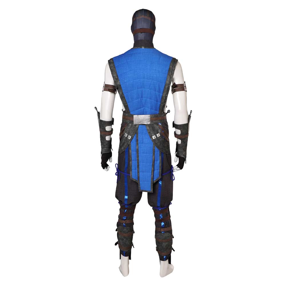 Mortal Kombat Sub-Zero Blue Outfit Full Set With Mask Carnival Hallowe