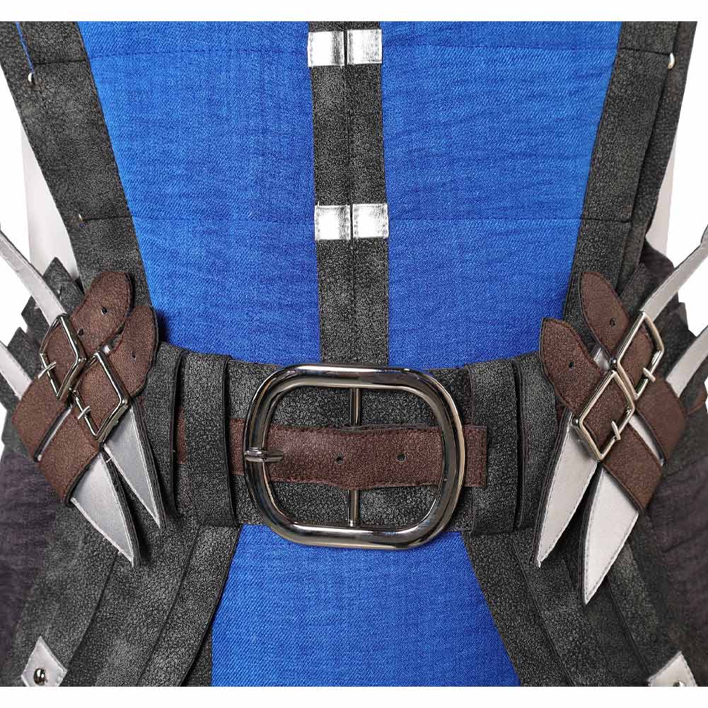 Mortal Kombat Sub-Zero Blue Outfit Full Set With Mask Carnival Hallowe