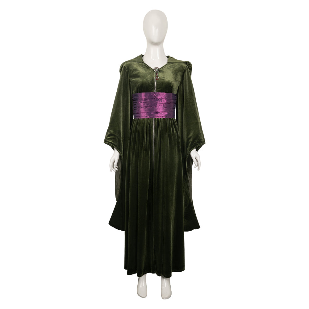 Padme Amidala Women Green Velvet Dress Party Carnival Halloween Cospla