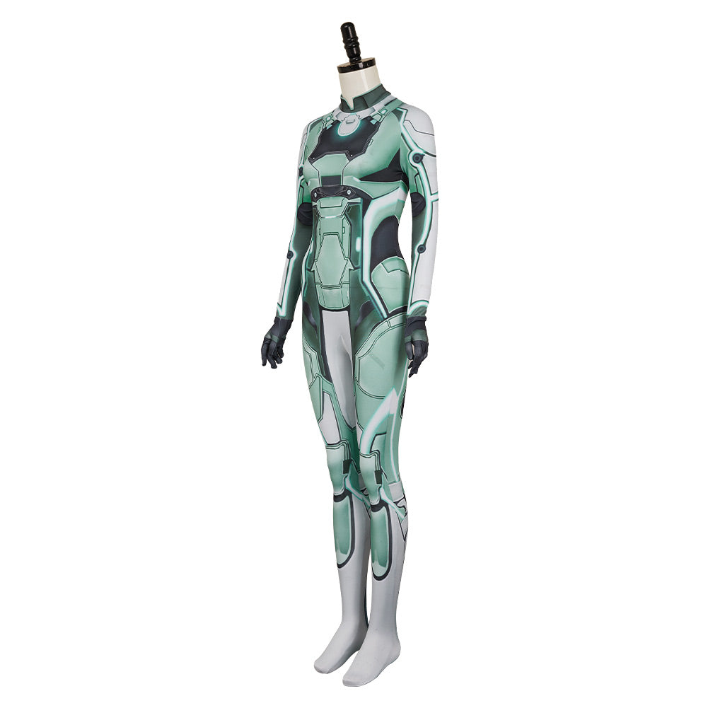 Split Fiction Zoe Women Sci-fi Green Jumpsuit Carnival Halloween Cospl