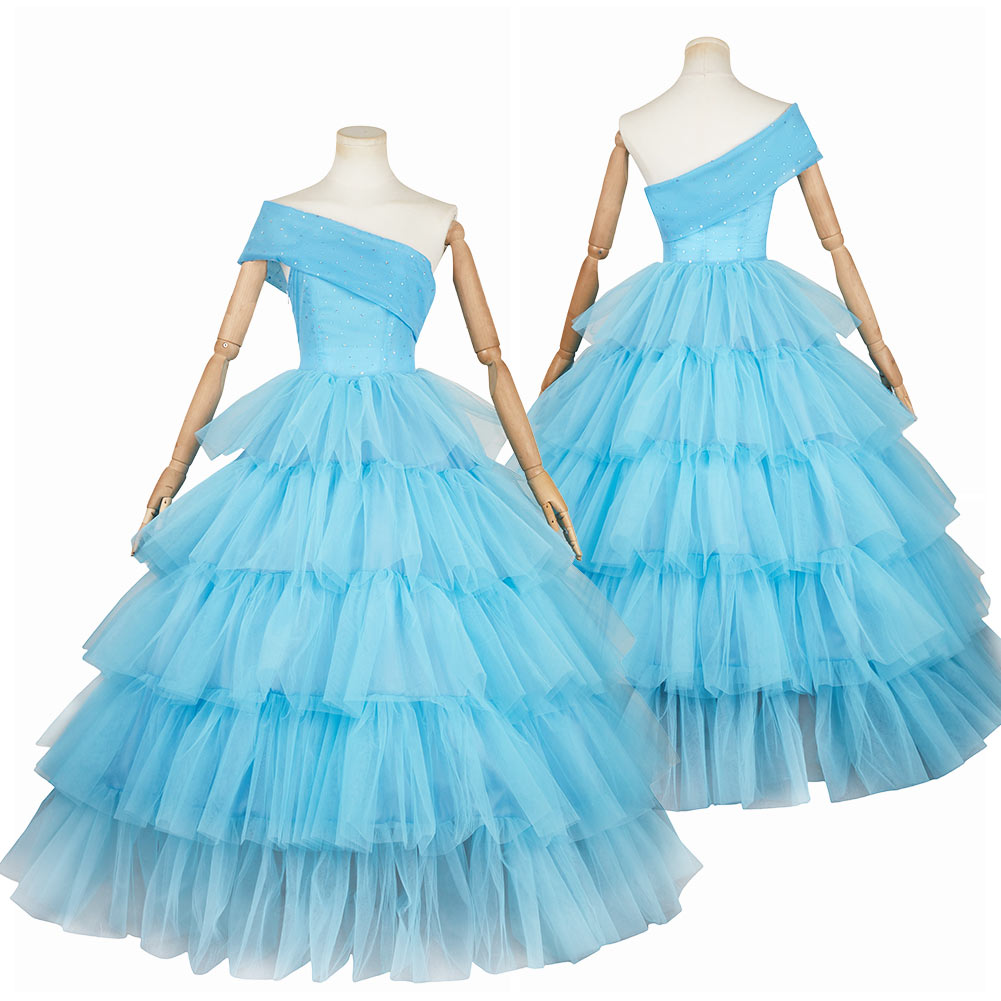 The Substance 2024 Sue Women Blue Dress Carnival Halloween Cosplay Cos