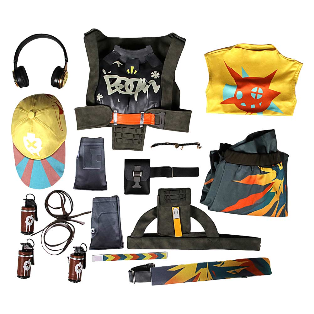 Valorant Raze Top Pants Full Set Party Carnival Halloween Cosplay Cost