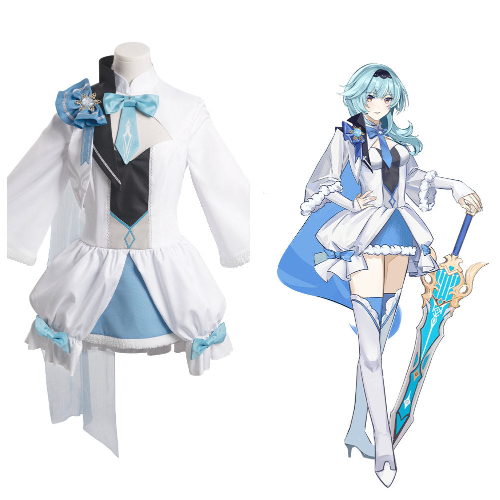 Genshin Impact Eula Original Design Cosplay Costume Dress Outfits Hall