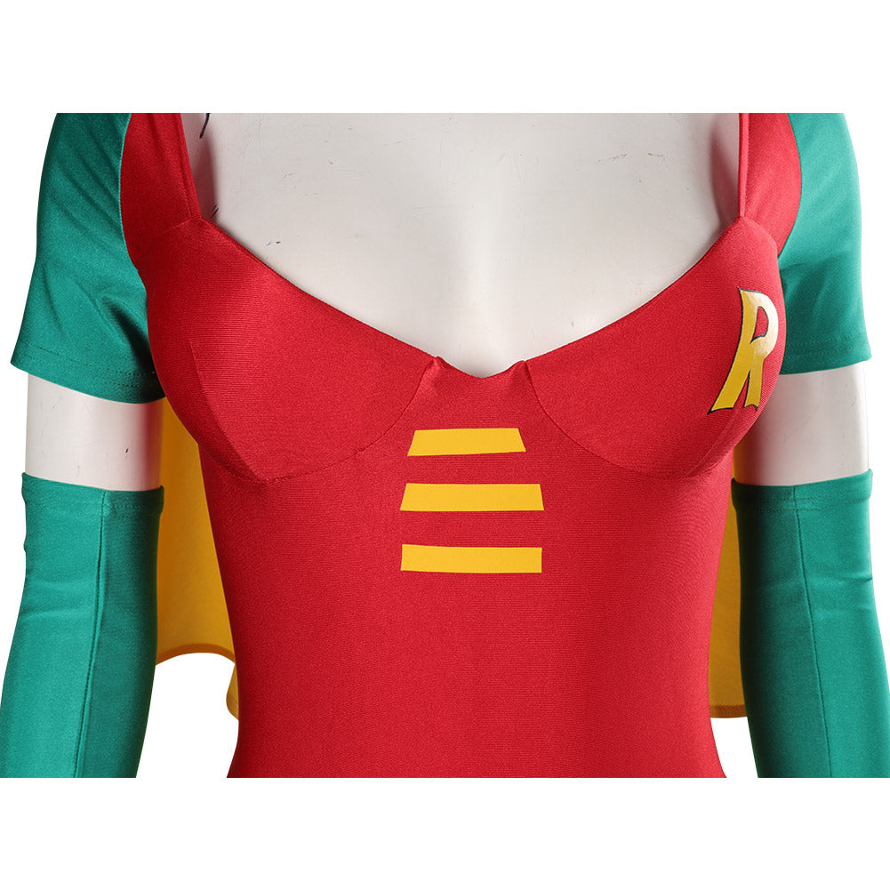 Woman Robin Cosplay Costume Sexy Junpsuit Cloak Outfits Halloween Carn