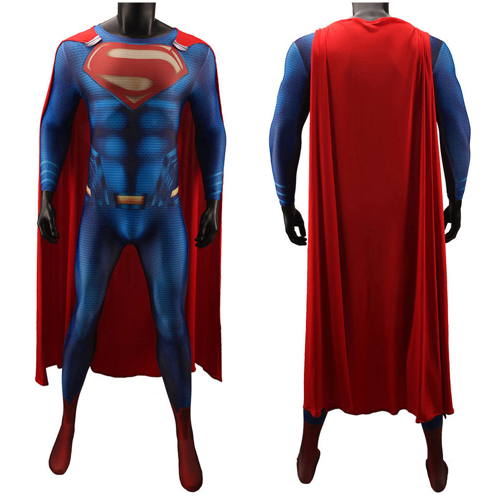 Superman: Man of Steel Cosplay Costume Jumpsuit Cloak Outfits Hallowee