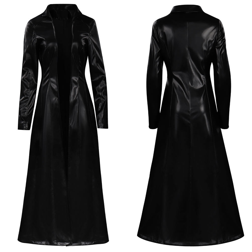 The Matrix Resurrections Trinity Coat Dress Outfits Halloween Carnival