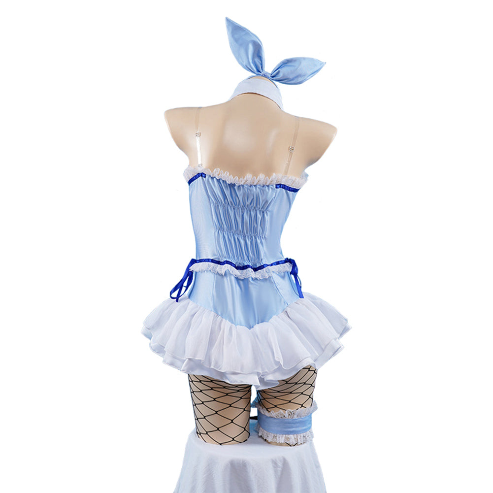 Cosplay Costume Blue Bunny Girls Outfits Halloween Carnival Party Suit