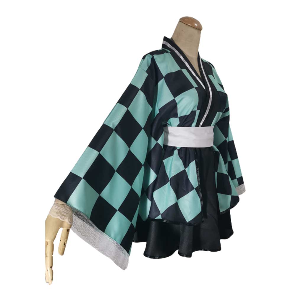 Kamado Tanjiro Women Lolita Kimono Dress Outfits Party Carnival Hallow