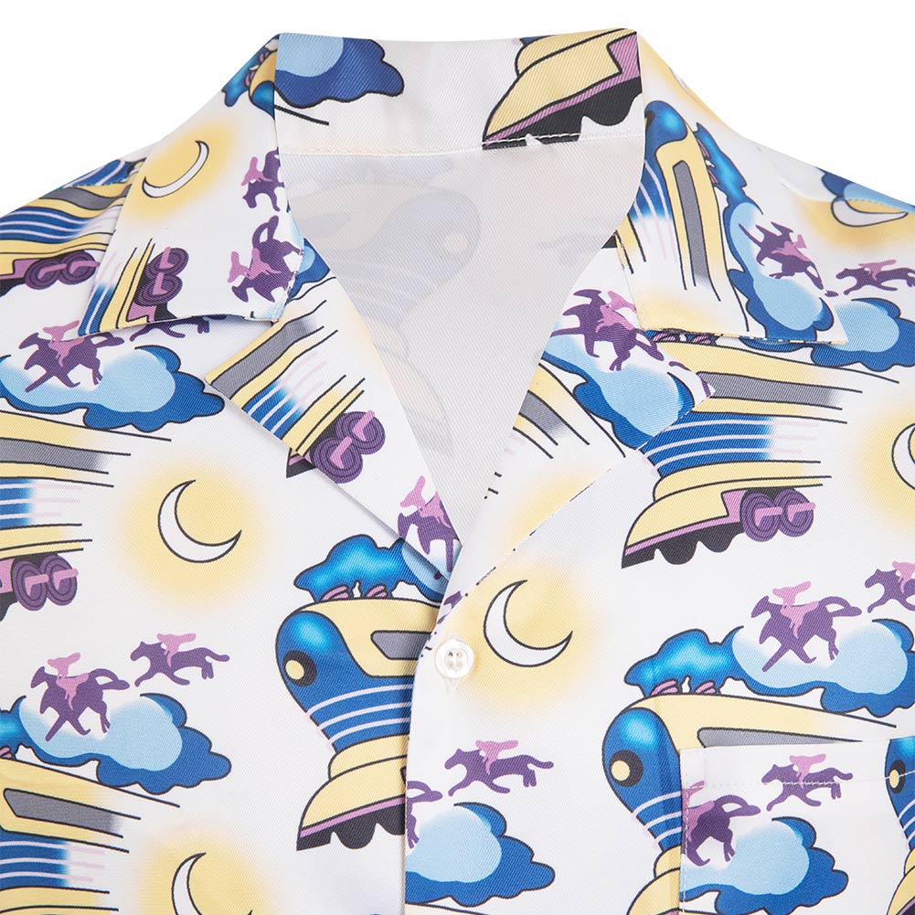 Back to the Future Doc Brown Adult Printed Shirt Party Carnival Hallow