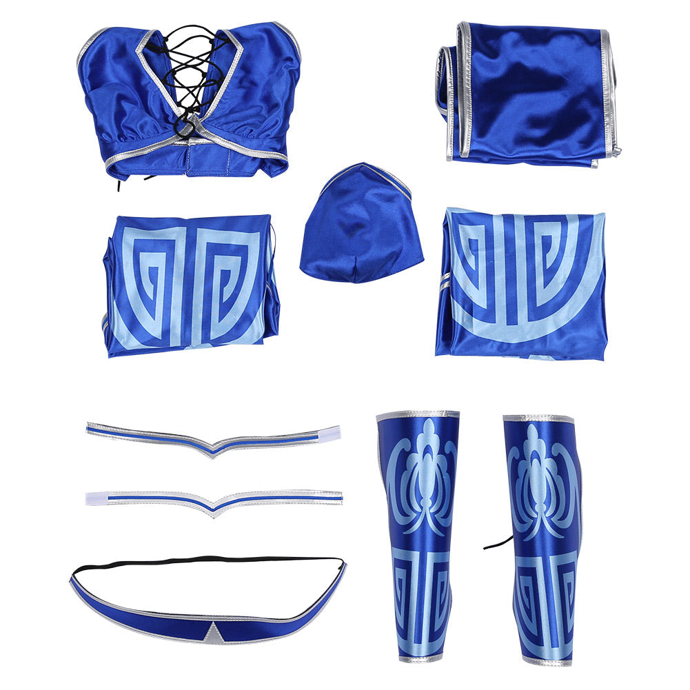 Mortal Kombat Kitana Costume Accessories Outfit Halloween Carnival Suit ...