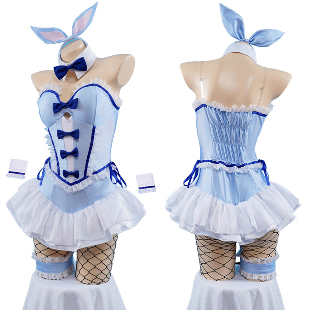 Cosplay Costume Blue Bunny Girls Outfits Halloween Carnival Party Suit
