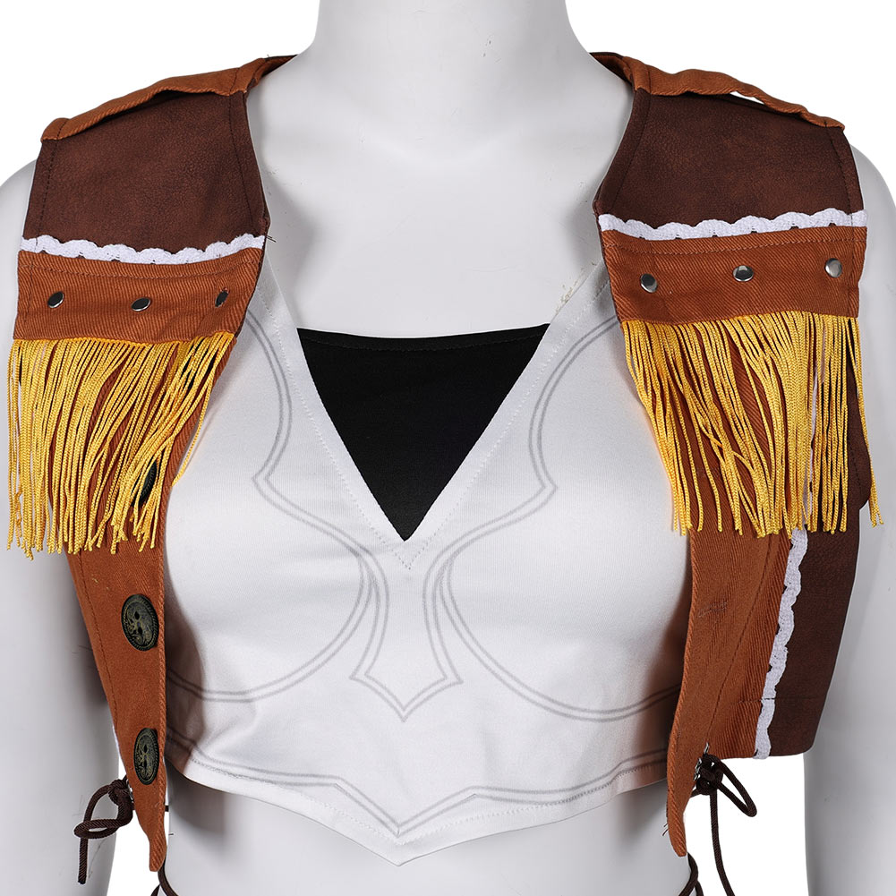 FF VII Tifa Lockhart Women Brown Suit Party Carnival Halloween Cosplay