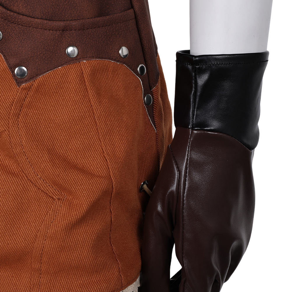 FF VII Tifa Lockhart Women Brown Suit Party Carnival Halloween Cosplay