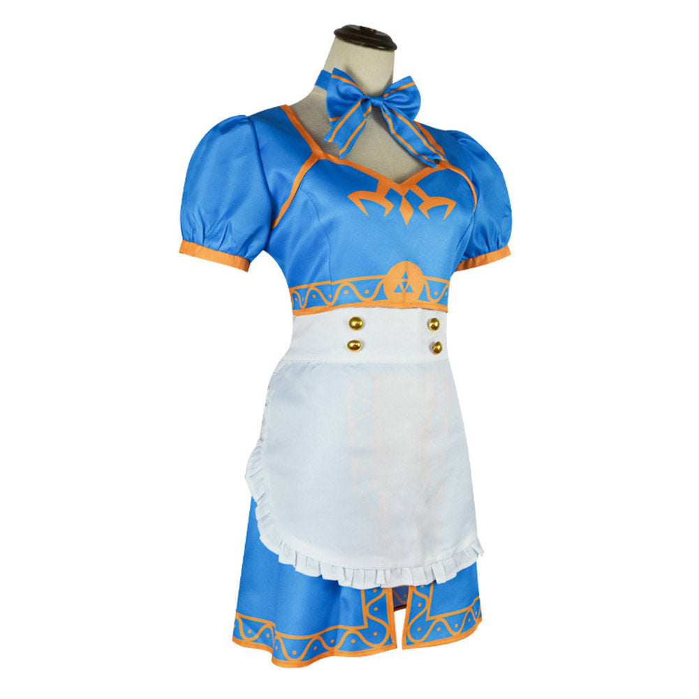 The Legend of Zelda Blue Maid Dress Outfits Party Carnival Halloween C