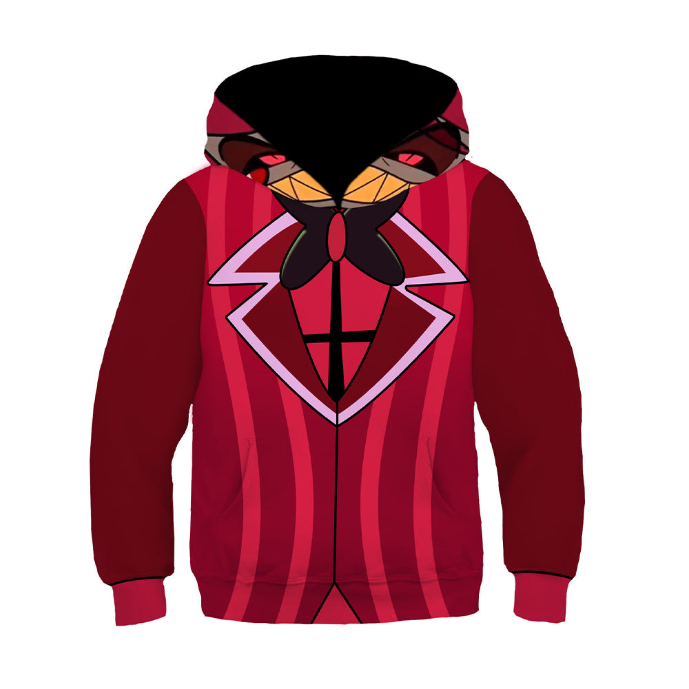 Hazbin Hotel Alastor Kids Children Cosplay Hoodie 3D Printed Hooded Sw