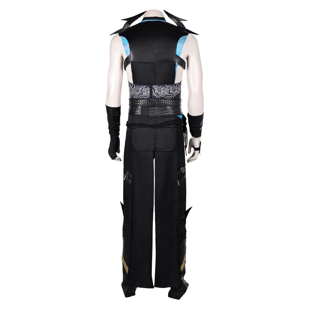 Mortal Kombat Quan Chi Black Outfit Party Carnival Halloween Cosplay C