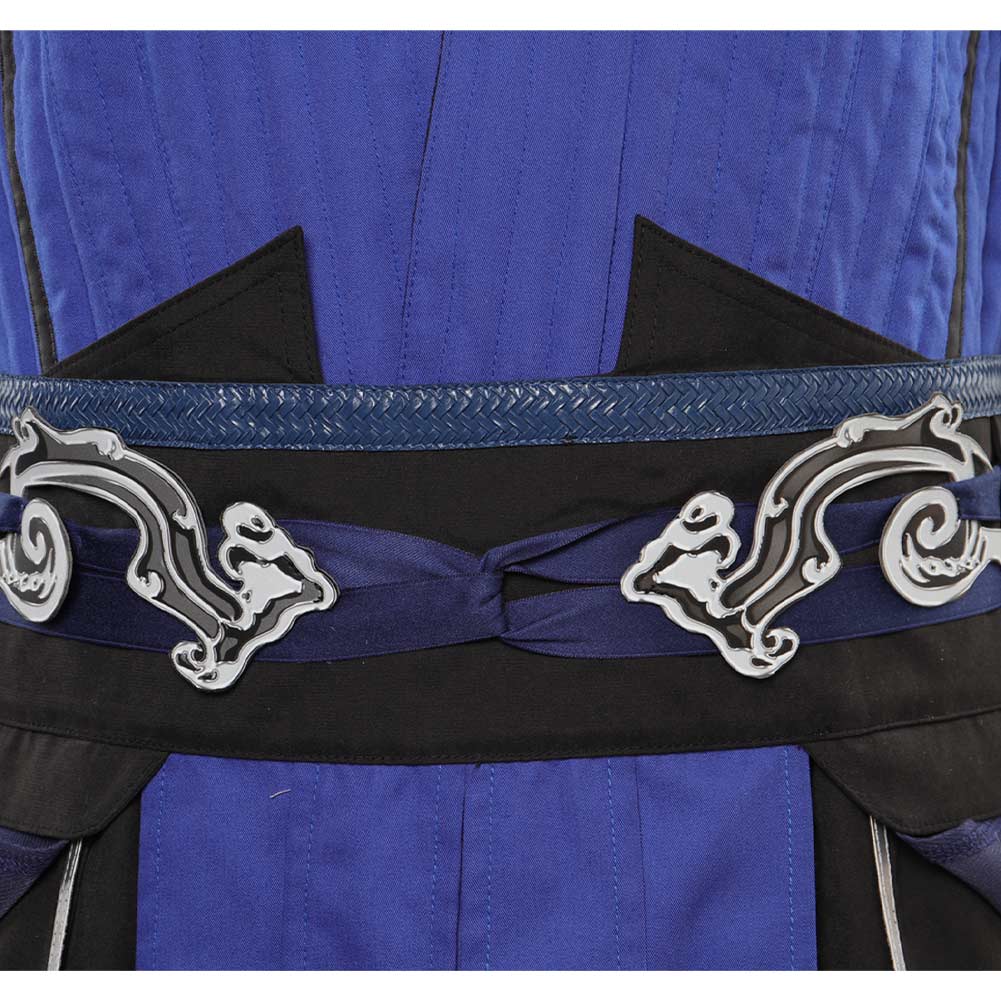 Mortal Kombat Sub-Zero Blue Top Pants Mask Full Outfits Party Carnival